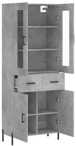 Skříň highboard betonově šedá 69,5x34x180 cm kompozitní dřevo - Default Title