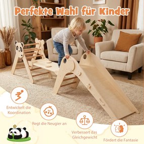 Costway Sada lezeckých trojúhelníků, skládací Montessori lezecká sada ze dřeva
