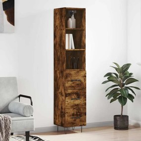 vidaXL Skříň highboard 34,5 x 34 x 180 cm kompozitní dřevo [3189693] Barva: kouřový dub