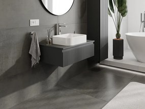 Mexen Rivel, koupelnová skříňka 80 cm, 1 zásuvka, drážkovaná, grafitová matná, 91A20-08023-1-BF66