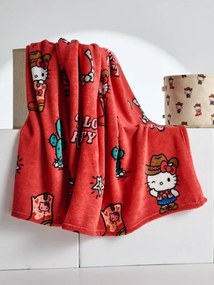 Sinsay - Přikrývka s kovbojským motivem Hello Kitty - červená