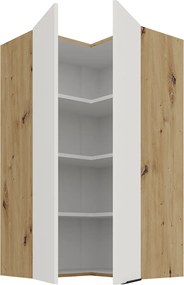 ARIA az | horní kuchyňská skříňka 60x60 GN-108 2F (90°) rohová s policemi | EXTRA VYSOKÁ | 60x60 cm | artisan/bílá
