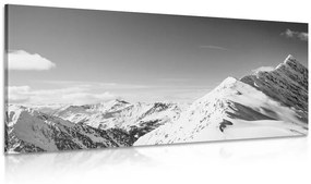Obraz zasněžené pohoří v černobílém provedení Varianta: 100x50