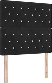 Postel s boxspringem s matrací s čelo Černý 90 x 190 cm samet 3339736