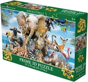 3D Puzzle Africká zvířata (selfie) / 100 dílků / 31 × 23 cm