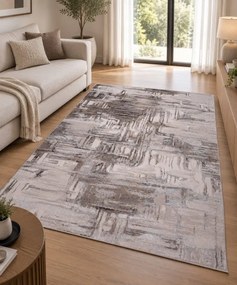 Koberec Safir 384 krémový / tmavě hnědý