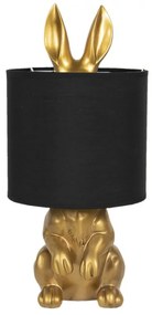 Stolní lampa v designu zlatého zajíce s textilním stínidlem