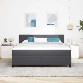 Postel s boxspringem s čelo Tmavě šedá a bílá 180 x 200 cm 3337524