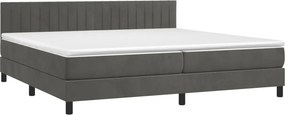 Box spring postel s matrací tmavě šedá 200x200 cm samet 3141444
