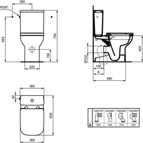 Ideal Standard i.life S - WC kombi nádržka, bílá T499801