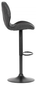 Židle barová, černá COWBOY látka, černá podnož AUB-431 BK3