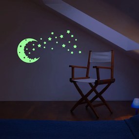 Sada nástěnných svítících dětských samolepek Ambiance Moon and Stars