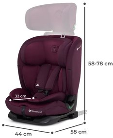 KINDERKRAFT - Autosedačka ONETO 3 i-Size (76-150 cm) + Isofix Cherry pearl