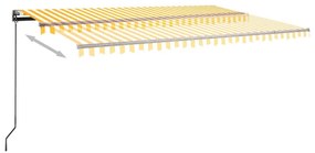 Automatická markýza LED a senzor větru 500 x 300 cm žlutá/bílá,  3069793