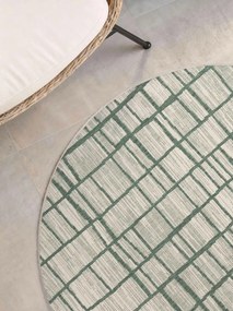 Ted Baker, Kusový koberec Ted Baker Haringey 106389 Green White kruh, 200x200, zelená, chodba / předsíň
