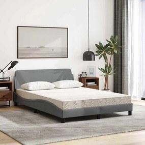 Postel s matrací Dover světle šedá 140 x 200 cm textil 3208404