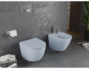Mexen Lena, závěsná toaletní mísa 480x360x355 mm s pomalu padajícím sedátkem, šedo-modrá matná, 30224069
