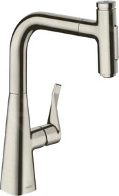 Hansgrohe M71, dřezová baterie M7117-H240 s výsuvnou sprškou, sBOX, vzhled nerezavějící oceli, HAN-73817800