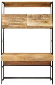 Indický nábytek - Psací stůl s knihovnou Gita 130x213x55 z masivu mango Mango natural