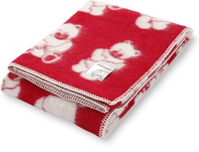 Teplá vlněná dětská deka růžová 90cm x 130cm