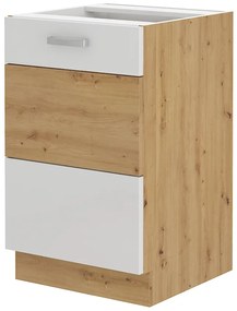 Dolní kuchyňská skříňka Arryn 50 D ZL 1F BB (dub artisan + lesk bílý). 1024679