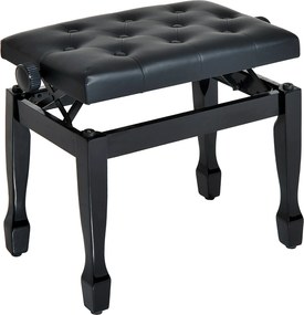 HOMCOM Klavírní Stolička Klavírní Lavice Nastavitelná Výška Stolička pro Hudební Nástroje Pevné Dřevo Umělá Kůže Černá 64 x 35 x 45-55 cm | Aosom