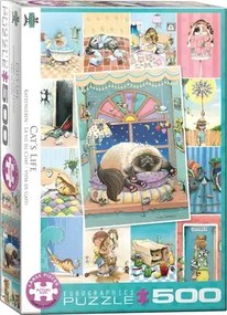 EUROGRAPHICS Puzzle Kočičí život XL / 500 dílků