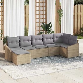 Set pohovek 7 ks Béžová polyratan 3346810