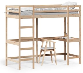 Dětská patrová postel se stolem 80 x 200 cm masivní borovice - Default Title