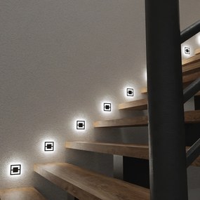 Schodišťové LED svítidlo Quadro, 1x LED 0,6w, 4000k, b