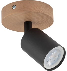 TK Lighting Bodové svítidlo TOP WOOD 1xGU10/10W/230V černá/dřevo TK3290