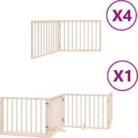 Zábrana pro psy s dvířky skládací 12 panelů 960 cm topol 3155556