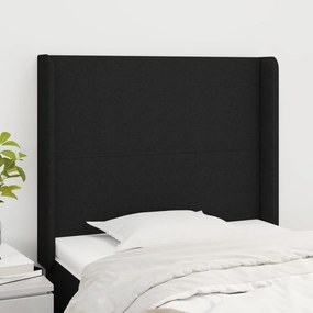 Čelo postele typu ušák černé 83x16x118/128 cm textil 3119276