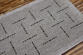 Devos Caby (DC Carpets), Kusový koberec FLOORLUX Silver/Black 20008 – na ven i na doma, 120x170, šedá, chodba / předsíň