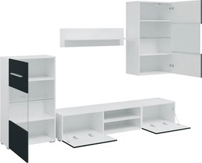 5dílná TV stolky s LED osvětlením matné indigově kompozit 3324235