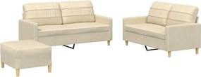 3dílná sedací souprava s poduškami krémová textil 3201284