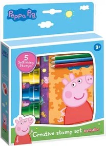 Sada razítek Prasátko Peppa s doplňky / Razítka / 5 razítek + 3 pastel
