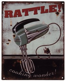 Nástěnná kovová cedule Rattle - 20*25 cm