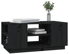 Konferenční stolek černý 90x49x40,5 cm masivní borové dřevo - Default Title