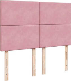 Box spring postel s matrací růžová 160x200 cm samet 3293253