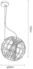 Zuma Line P17212 - Lustr na lanku MARL 1xE27/60W/230V černá