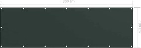 Balkónová zástěna tmavě zelená 90 x 300 cm oxfordská látka 135000