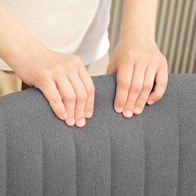 HOMCOM kancelářská židle bez opěrek rukou, kancelářská židle s houpacím mechanismem, široké sedadlo a nastavení výšky, šedá