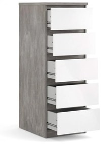 NEW:Komoda Simple 233 beton/bílý lesk