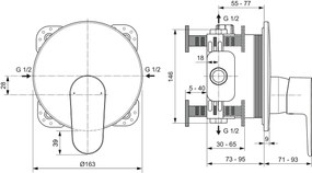 Ideal Standard Cerafine O - Sprchová baterie pod omítku, chrom A7349AA