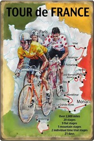 Plechová cedule Tour de France II Velikost: A4 (30 x 20 cm)