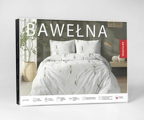 Detexpol Bavlněné povlečení 220x200 bílé s trávou a klasy kukuřice – 5771 A – Cotton Bloom