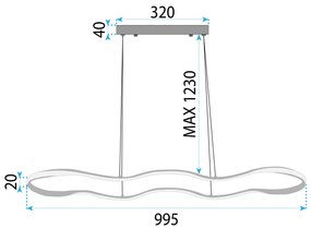 Toolight Závěsné LED osvětlení E1 LHJ028-CP zlaté