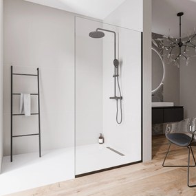 Sprchová zástěna Walk-In EX102-2 - 10mm sklo - Nano ochrana - profil černý mat - výška 220 cm - různé šířky