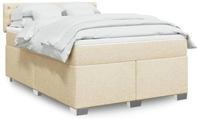 Box spring postel s matrací krémová 160x200 cm textil 3285951